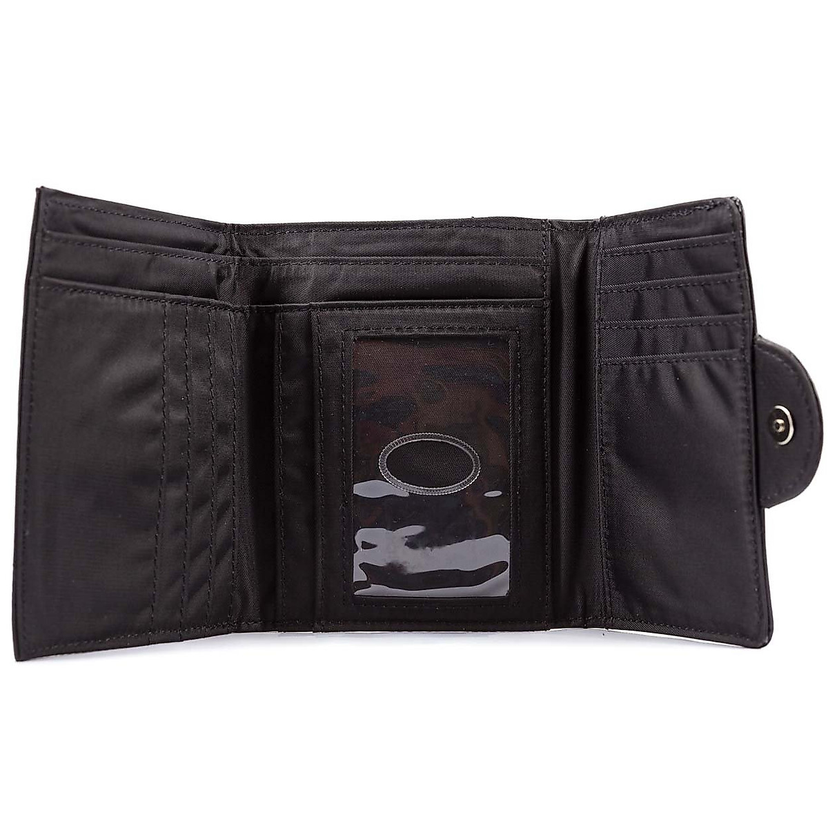 Big Skinny Women's Trixie Leather Tri-Fold Slim Wallet, Holds Up to 30 Cards, Black