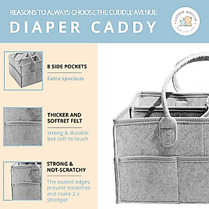 Cuddle Avenue Baby Diaper Caddy Organizer - Luxury Little Boy And Girl, Large Basket, Car Organizer, Gift For Shower Registry, BLUE