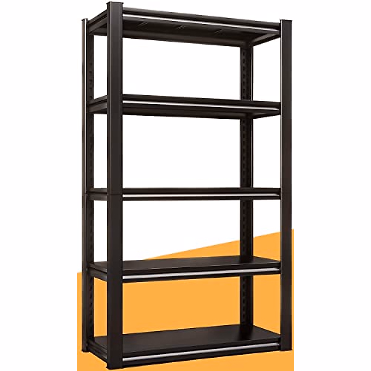 Raybee 72" Garage Shelving Heavy Duty, 2010LBS Garage Storage Shelves with 5 Tier Adjustable Metal Shelving Unit,Heavy Duty Shelving,Metal Storage Shelves for Basement,Easy Assembly,16.3"DX31.7"WX72"H