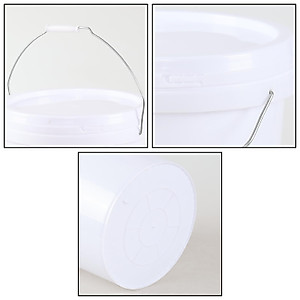 Farmoon 6 Packs 4 Gallon Food Grade Sealable Bucket, White Round Bucket With Lid