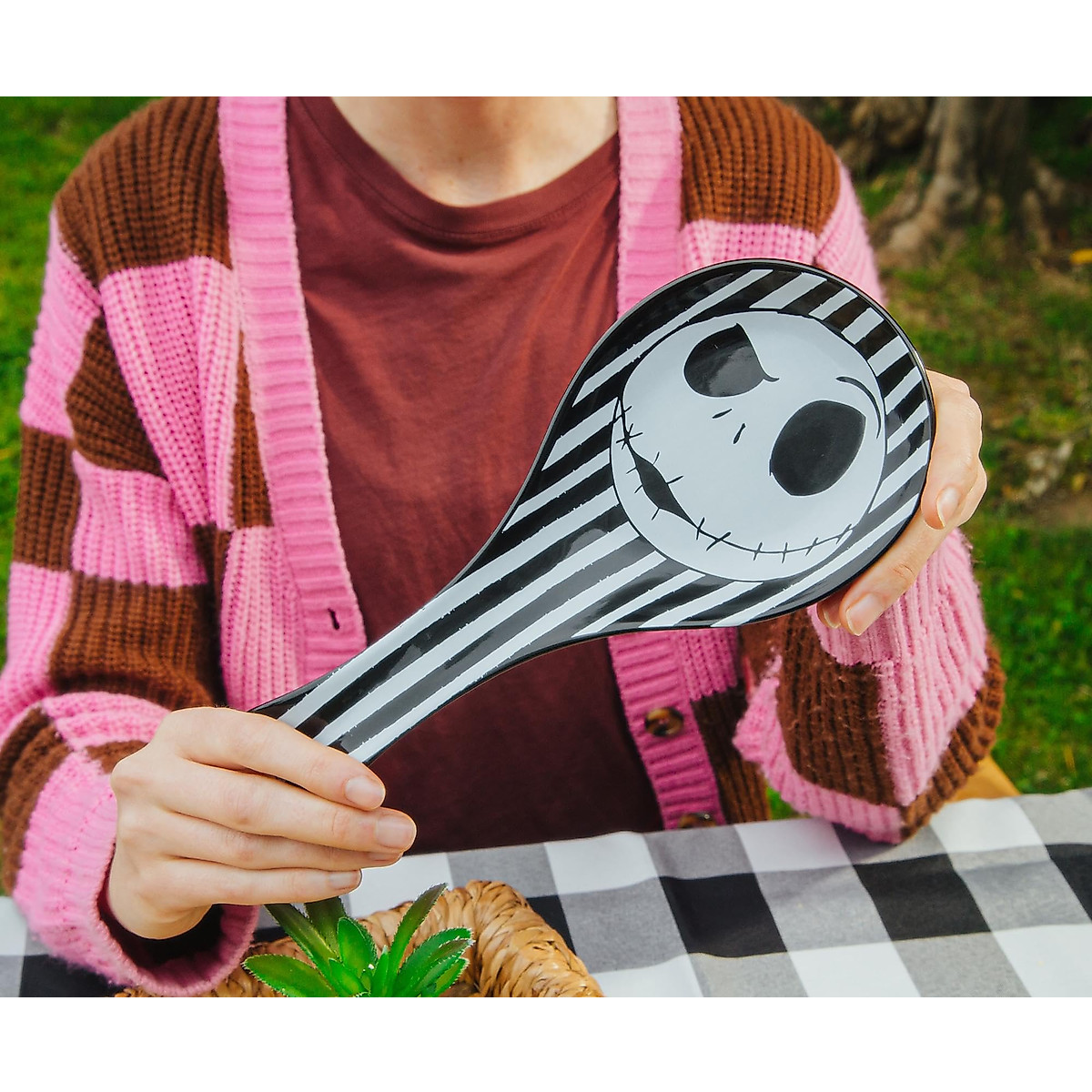 Disney The Nightmare Before Christmas Jack Skellington Ceramic Spoon Rest Holder | Kitchen Organizer For Utensils To Keep Countertop Clean