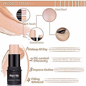 Highlighter Stick, NICEFACE Shimmer Cream Powder Waterproof Light Face Cosmetics ( 2 colors )