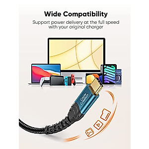 CableCreation Short USB C to USB C Cable 60W, USB C Cable 1FT 2-Pack Fast Charging Cord, Double-Braided Type C to Type C Compatible with iPad Mini 6 iPad Pro Galaxy S23 Ultra S23 S22 and More, Blue