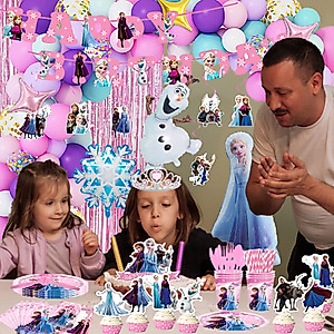 Kikuke Birthday Decorations, 265 Pcs Birthday Party Supplies Set for Girl includes Happy Birthday Banner, Balloons, Tableware, Tablecloth, Cupcake Topper