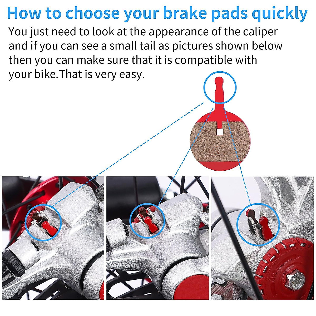 4 Pairs Bike Brake Pads, Bicycle Disc Brake Pads Compatible for SRAM Avid Ball Bearing 5 Mechanical BB5 MTB Brake Pads, Compatible for Merida Duke for Mountain Bike Ebike (with 3 Installation Tools)