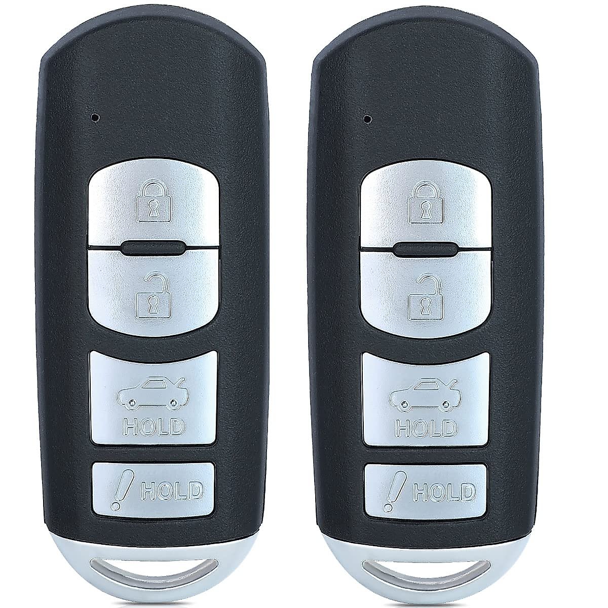 Beefunny Replacement Remote Car Key Shell Case Fob 4 Button for Mazda 3 6 2014-2018 SKE13D-01 (2)