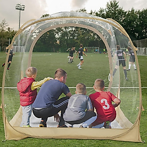 EighteenTek Pod All Weather Sports Tent with Sealed Floor Instant Tent Shelter Outdoor Bubble Rain Tent Camping Sun Shelter Pop Up Clear, Patent Pending for Sports Events Camping Fishing Cheering