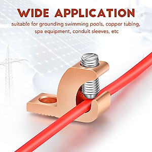 10 Pack Lay in Connector Pool Bonding Lug Copper Conductor Lay in Connector Copper Lay in Lugs AWG for Grounding Swimming Pool and Conduits, 4-14 Wire Range