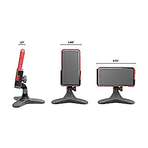 WeatherTech DeskFone Two View Universal Phone Holder for Flat Surfaces, Office, Kitchen, Nightstand - Black Plastic Knobs