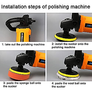 WONDER POINT Buffing Polishing Pads - 3 Inch 31 Pieces Premium Material Car Foam Drill Polishing Pad Kit Sponge Pads Buffer Polisher Kit Headlight Restoration Kit with Wool for Car Polishing, Waxing