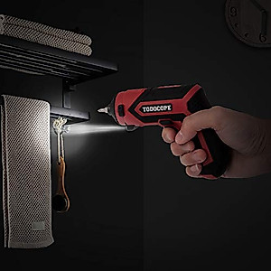TODOCOPE 4 in 1 Electric Screwdriver Cordless, 4V MAX 1500mAh Li-ion Cordless Screwdriver Rechargeable, with 4 Multi-function Attachment and Charger