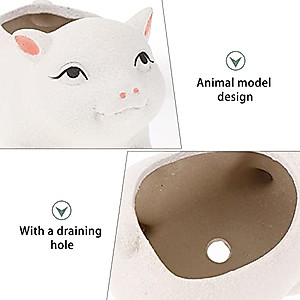 BESPORTBLE 1 Pc Ceramic Flowerpot Decoration Bonsai Pot Pots for Animal Plant Pot Succulent Planting Pots Mini Pig Rustic Vases Creative Flower Pot Office Flower Bucket White Ceramics Nordic