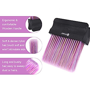 Barber Neck Duster Brush for Hair Cutting, Professional Soft Household Hair Brush, Professional Salon Tool Colorful Black Red