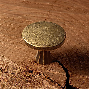 Goo-Ki Kitchen Cabinet Knobs Vintage Brass,6-Pack Zinc Alloy Drawer Knobs Dresser Pulls Single Hole,Antique Brass Drawer Furniture Knobs for Dresser Drawers 1011-GT-DAN