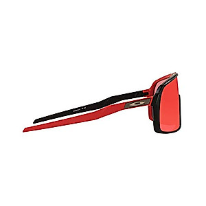 Oakley Men's OO9406 Sutro Rectangular Sunglasses, Matte Black Redline/Prizm Trail Torch, 37 mm