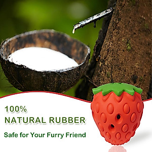 MITOCAPY Strawberry Dog Puzzle Toy, Interactive Dog Toys for Small Medium Large Dogs, Treat Dispensing Dog Toys, Dog Chew Toys for Moderate Chewers, Dog (Red)