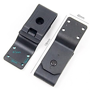 7 Sets Nylon Rotatable Pocket Clip with Screws Fit for Kydex Sheath Knife Case DIY Making, Universal Belt Clip Waist Clip