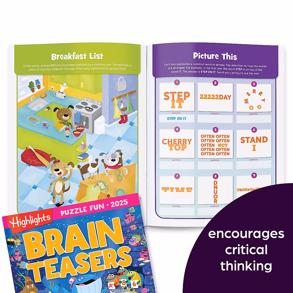 Highlights for Children Puzzle Fun 2025 Books for Kids Ages 6 and Up, 4-Book Set of Brain Teasers, Mazes, Word Puzzles and More Travel-Friendly Screen Free Kids Puzzles