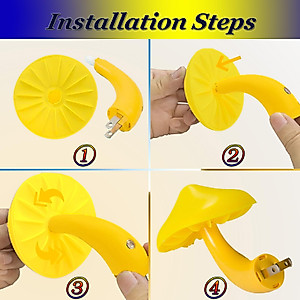 ESUPPORT Mushroom-Shaped Energy Saving Sensor LED Night Light with Plug Yellow(Average Life Expectancy 50000h)