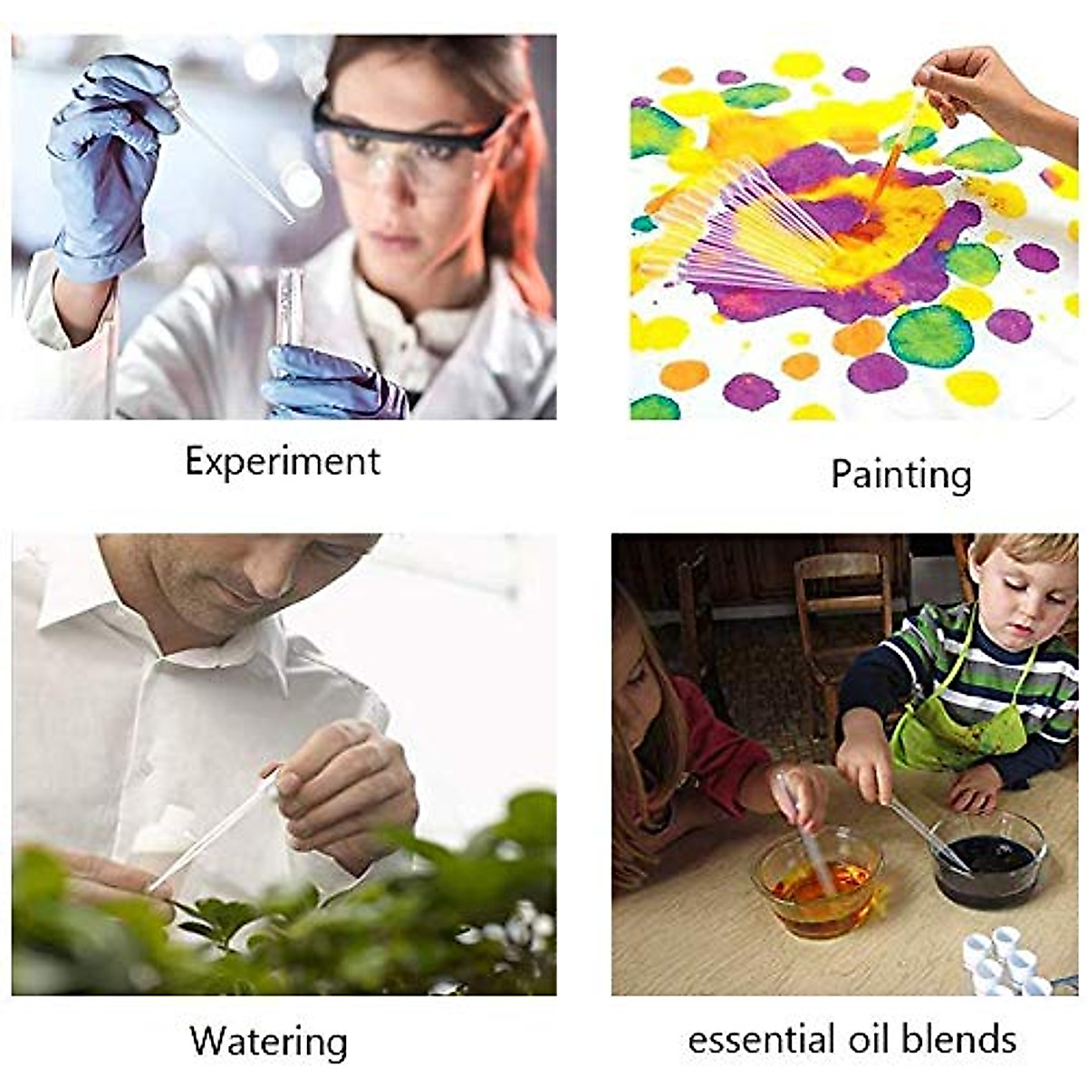 Transfer Pipettes 100PCS Liquid Dropper Plastic Pasteur Disposable Graduated Pipetting Clear White (10ml)