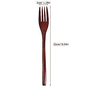 ABOOFAN 2Pcs Wooden Forks Reusable Japanese Style Wood Dinner Forks for Eating Food/Desserts/Salad/Fruit Wooden Cutlery Utensils