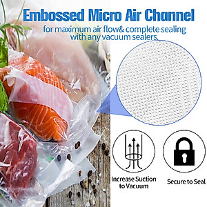 200 Vacuum Sealer Bags, 8 x 12 inch Thick BPA Free Quart Food Vac Storage Bags Compatible with All Vac Machines, Food Saver, Seal a Meal, Weston, Commercial Grade Precut Meal Prep Sous Vide Bags