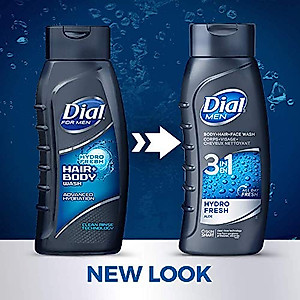 Dial Men Hair + Body Wash, Hydro Fresh, 20 fl oz (Pack of 4)