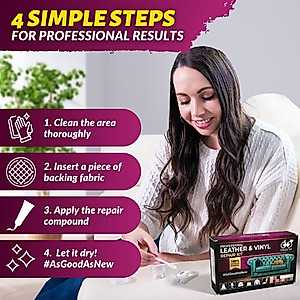 COCONIX Leather & Vinyl Repair Kit - Brown & Shades | Fix Tears, Holes, Scratches, and Peeling on Leather and Vinyl Furniture, Car Seats, and Jackets | Easy Application with Customizable Colors