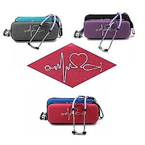 Zam Imports Stethoscope Case Only Carry Medical Bandage Shears EMT Trauma Scissors LED Penlight and 3M Littmann Classic III, Lightweight II S.E, MDF Acoustica Deluxe Stethoscopes (1, Aqua)