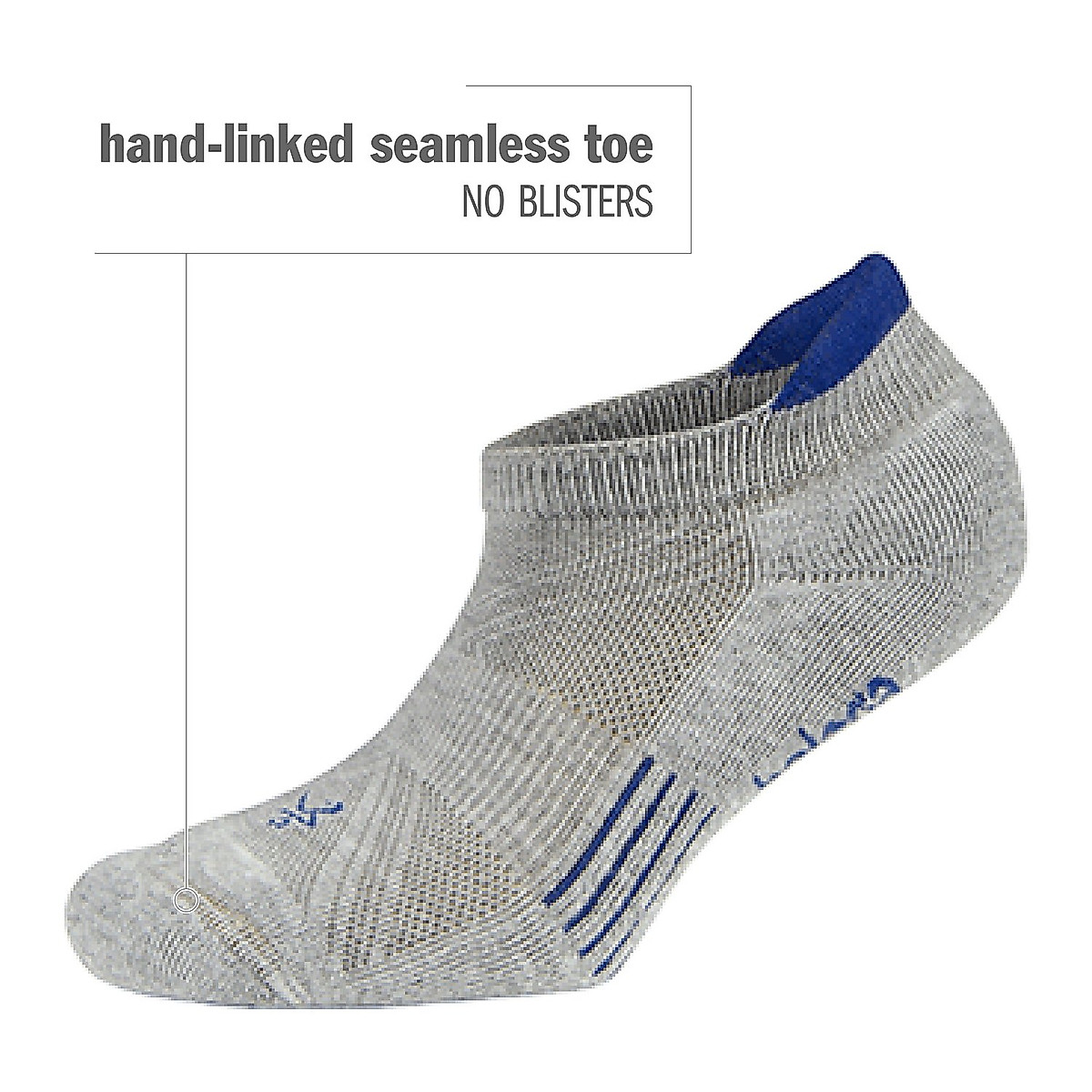 Balega Hidden Cool Cushioning Performance No Show Athletic Running Socks for Kids / Children (1 Pair), Midgrey/Red, X-Large