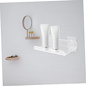 HOMSFOU Organizer Mount Bookshelf Wall Mounted Transparent for Store Record Show Clear Showing Practical Home Invisible Rack Office Shelf Kitchen Lp Book Album Acrylic Magazine Floating