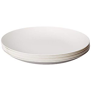Coza Design- Durable Plastic Plate Set- BPA Free- Set of 6 (White)