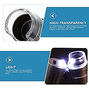 NUOBESTY 60X Mini Microscope ABS Plastic Pocket Magnifier Loupe Magnifying Glass with LED Light for Detecting Counterfeit Currency Jewelry