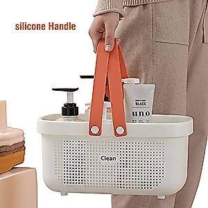 LAIGOO Large Shower Caddy Basket, Plastic Storage Basket with Handles Storage Bins Shower Storage Organizer for Bathroom, College Dorm, Kitchen, Bedroom, Gym