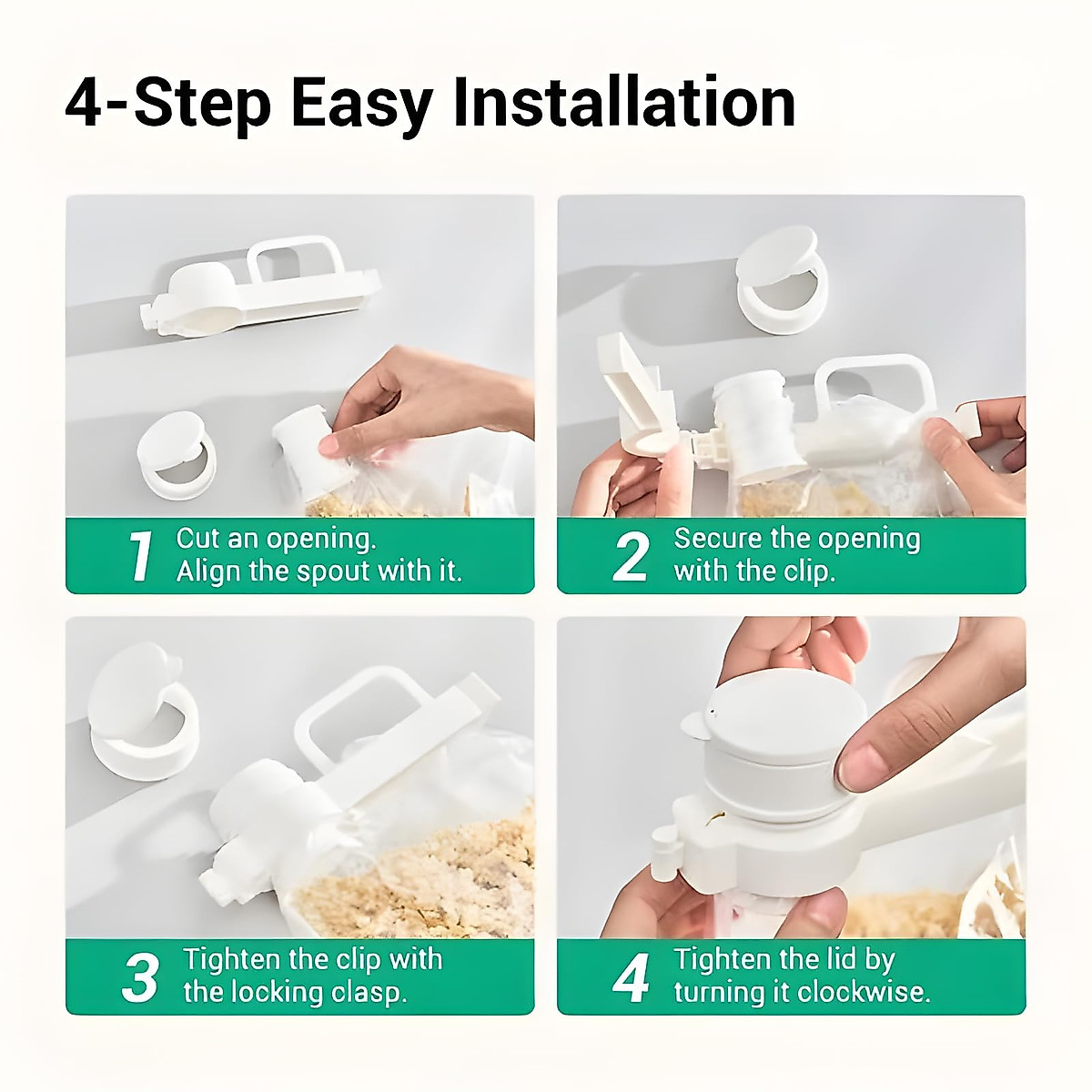 notstree Food Bag Sealing Clip with Pour Spout, Bag Clips for Food Storage, Bag Clips with Pour Spout, Seal and Pour Bag Clip, Bag Clips for Food with Spout for Food Liquid Snacks (3 PCS)