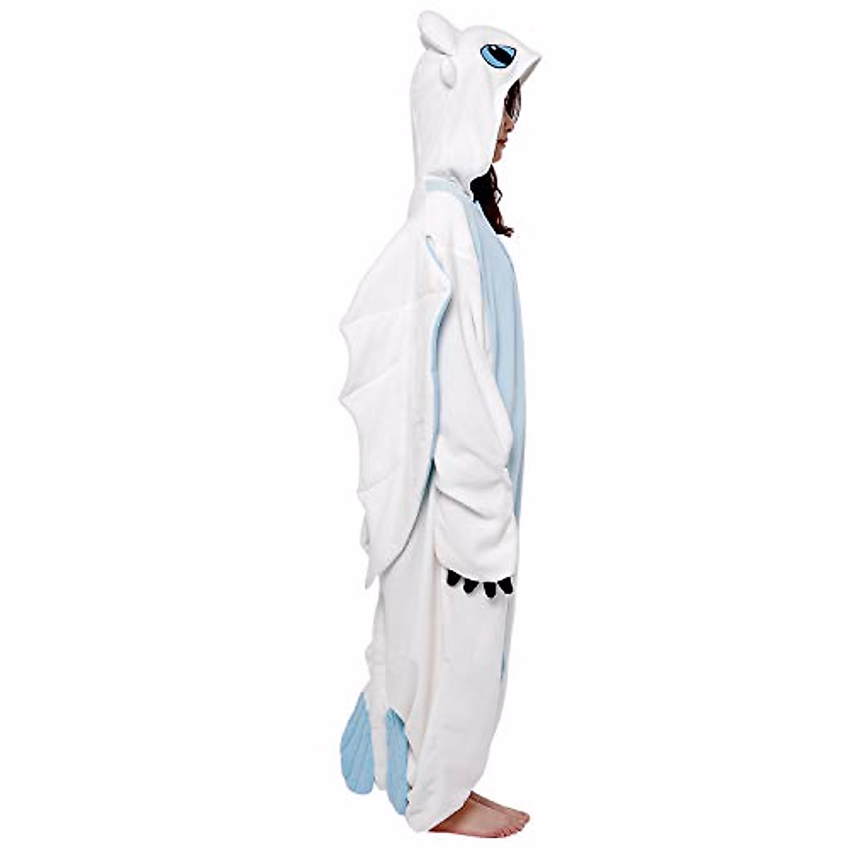 SAZAC Kigurumi - How to Train Your Dragon - Light Fury - Onesie Jumpsuit Halloween Costume (One Size)