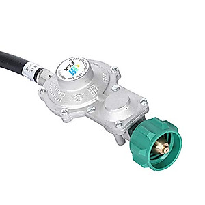 GasSaf 5FT Two Stage Propane Regulator with Hose for Dual Fuel Generator, RV Appliance,Gas Stove and More，3/8 Female Flare Nut
