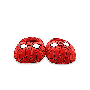 Marvel Avengers Spider-Man Kids Plush Mooshy Slippers (13-1 M US Little Kid, Red)