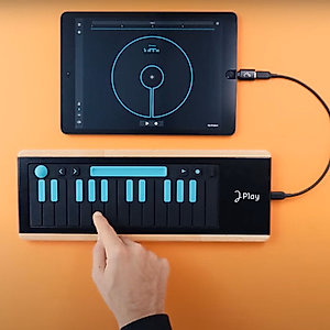 Piano Pad Accessory for J-Play MIDI Controller - 25 Keys and Effect Zone, Dedicated Musical App Included, Plug & Play Music Instrument Fire Edition