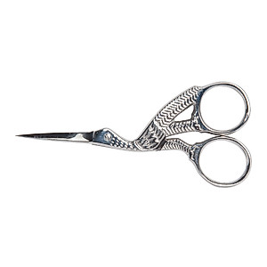 Diane Stork Scissors for Eyebrows, Silver, 3.75