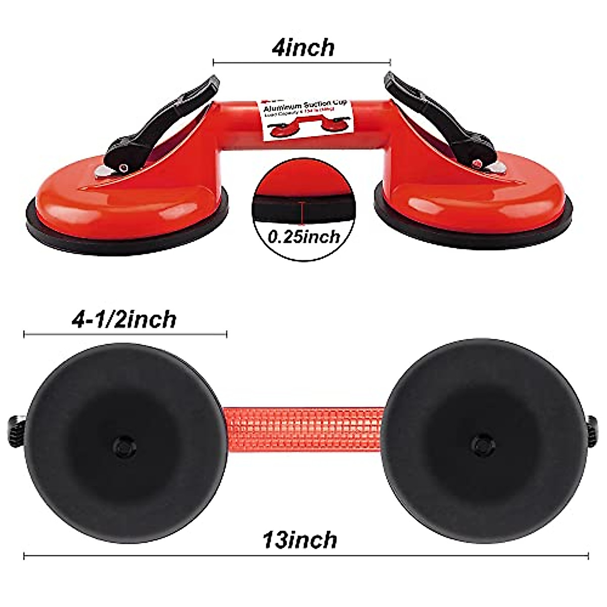 EZARC Floor Gap Fixer Tool, Laminate Flooring Gap Repair Kit Include Heavy Duty Double Aluminum Suction Cup, Rubber Mallet and Foam (Can't use on Scraped Surface Floor)