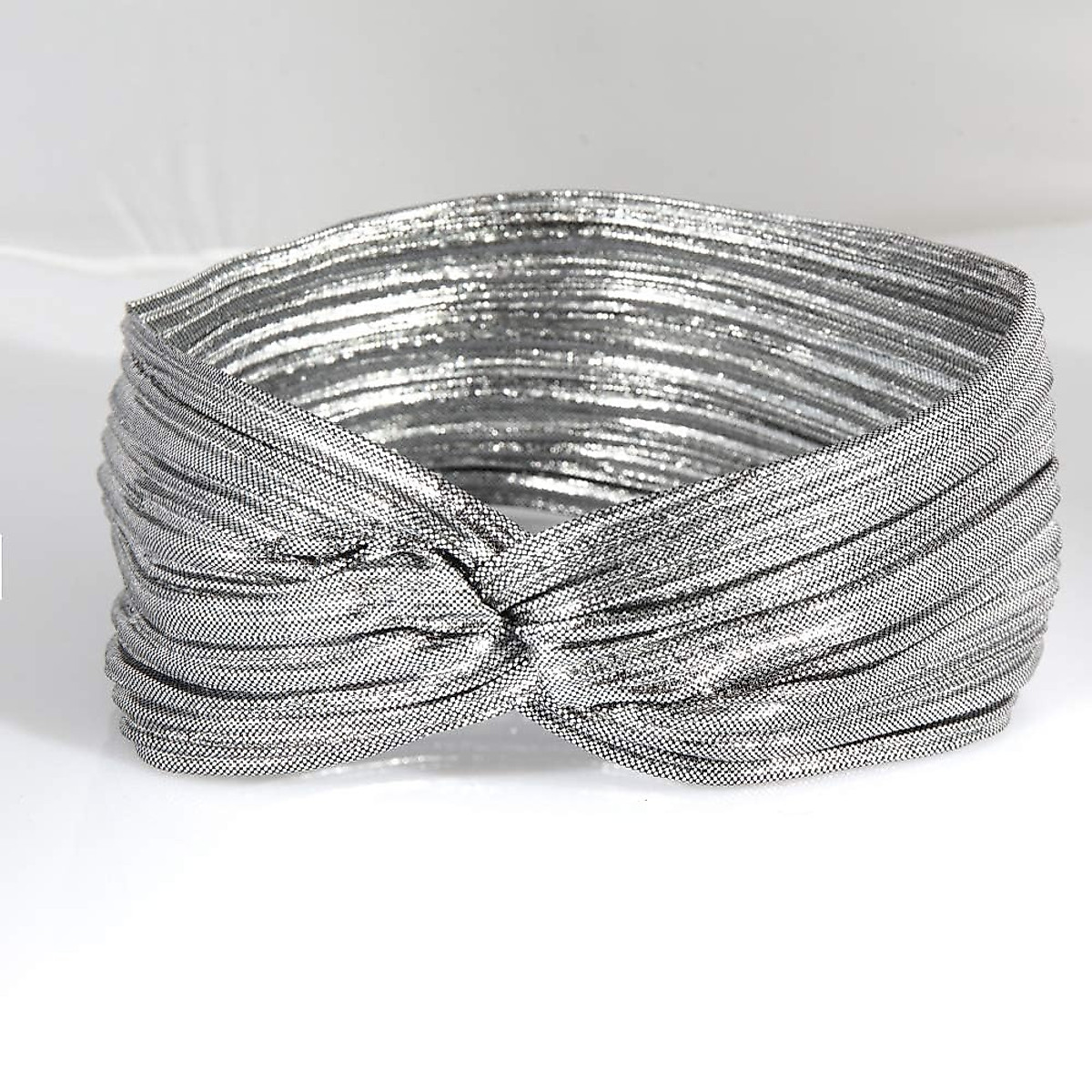 Hisight 3 Pcs Fashion Wrinkle Elasticity Metallic Big Bowknot Baby Headband Hair Bow Band Accessories Headwear Women and Girls Headband, Fashion Design