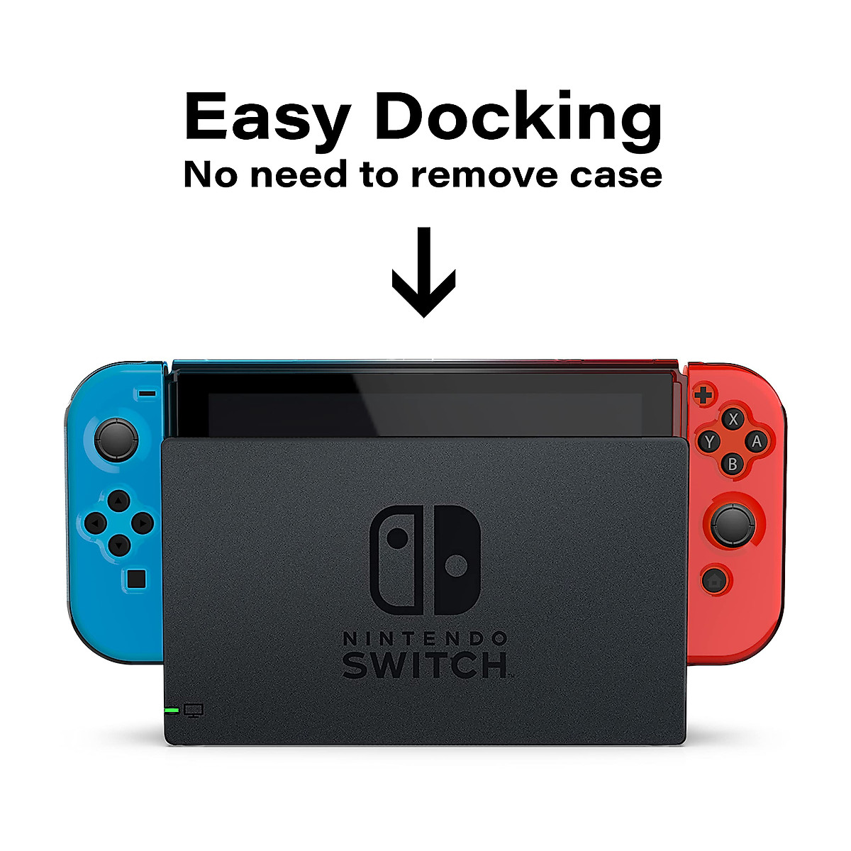 Nyko | Dockable, Thin Hard Portable Travel Carry Shell Protective Case with Tempered Glass Screen Protector for Nintendo Switch (Red & Blue)
