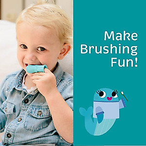 The Brushies Chomps The Dino Baby & Toddler Toothbrush & Storybook Set/Dental Item and Book/Youth Tooth & Gum Care/Ages 4 Weeks to 4 Years
