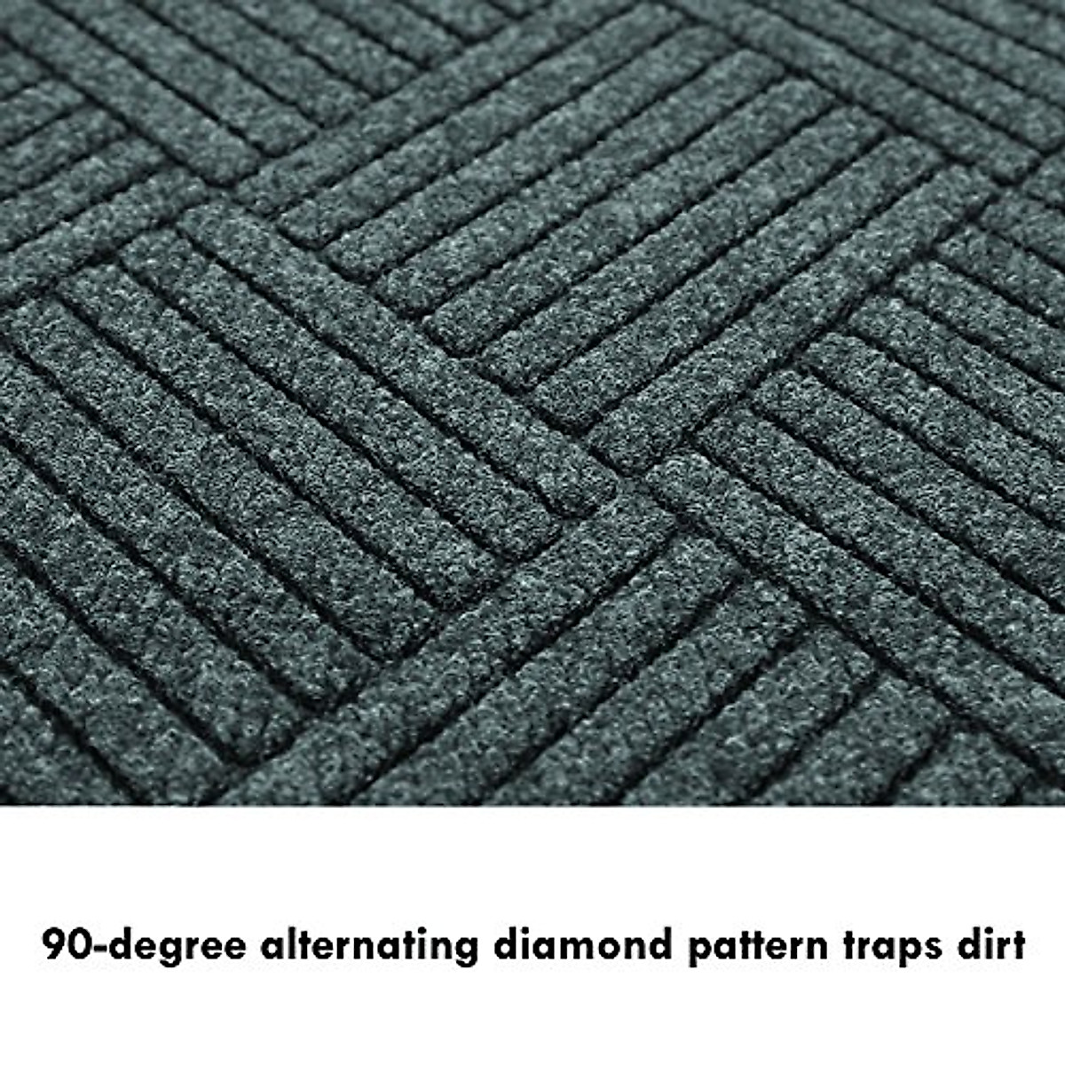 Guardian EcoGuard Diamond Indoor Wiper Floor Mat, Recycled Plactic and Rubber, 4'x6', Charcoal Black,EGDFB040604