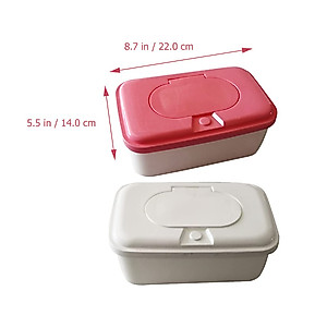 Kisangel 2pcs Baby Wipe Dispenser Baby Wipes Case Baby Wipe Holder Keeps Diaper Wipes Fresh Non- Slip Easy Open Close Wipe Container Random Color