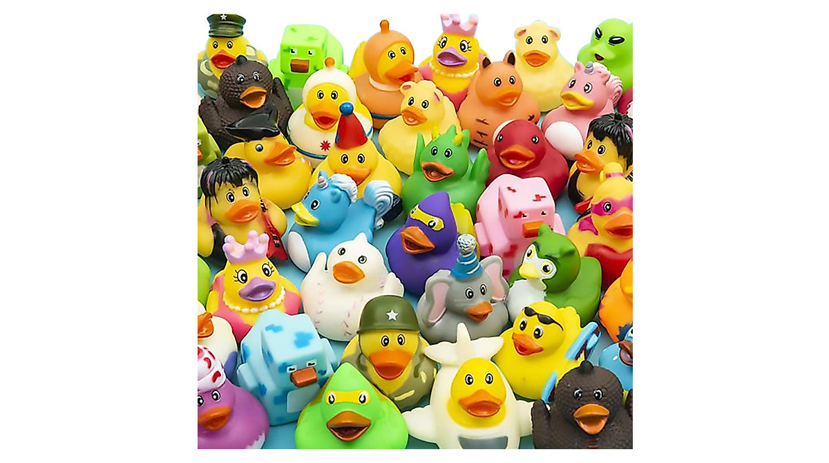 Rubber Duck Assortment for Kids - 12 Colorful Duckies for Bath & Gift