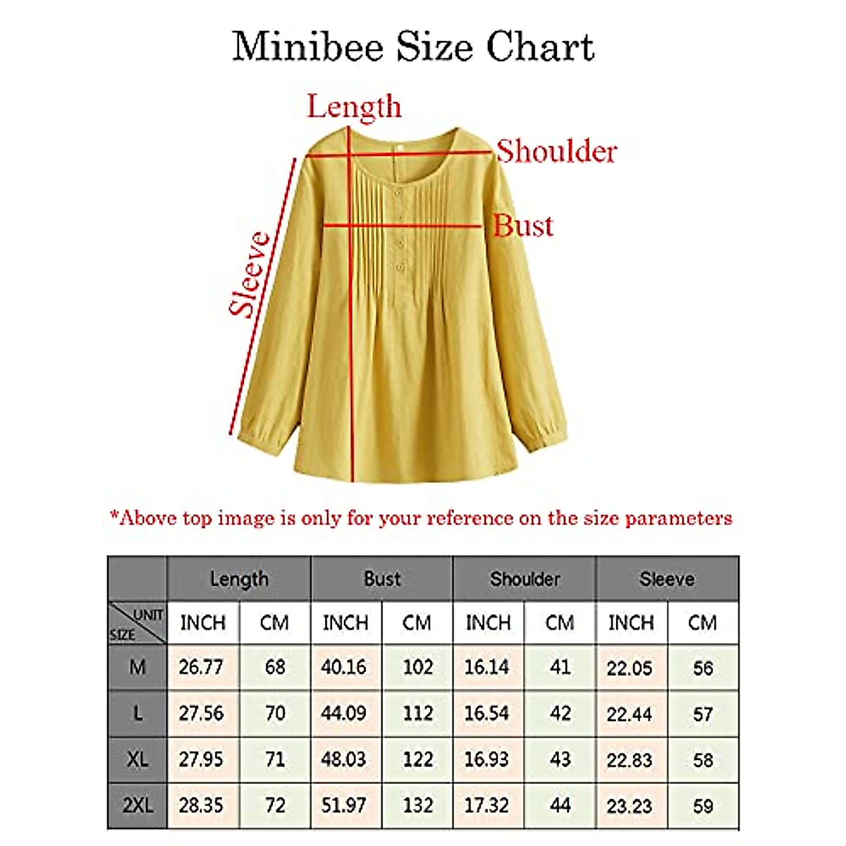 Minibee Women's Scoop Neck Pleated Blouse Solid Color Lovely Button Tunic Shirt White M