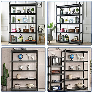 BEESTMUEBLE 5 Tier Garage Shelving, Storage Shelves Heavy Duty Shelving, Adjustable Metal Shelf Rack and Shelf Units, Garage Shelving Heavy Duty Warehouse Industrial Shelving, 47.2" W x 18" D x 78" H