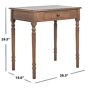 SAFAVIEH Home Collection Arina Black 1-Drawer Computer Table Office Desk DSK5710B, Brown